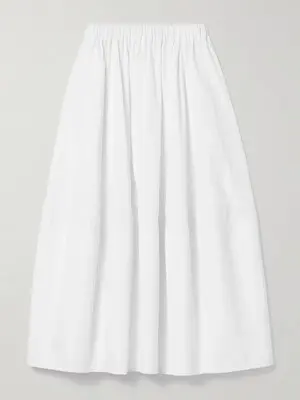 Co Bubble Paneled Cotton-poplin Midi Skirt