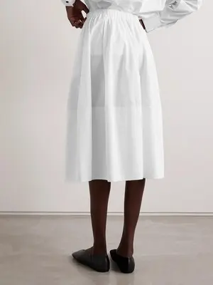 Co Bubble Paneled Cotton-poplin Midi Skirt