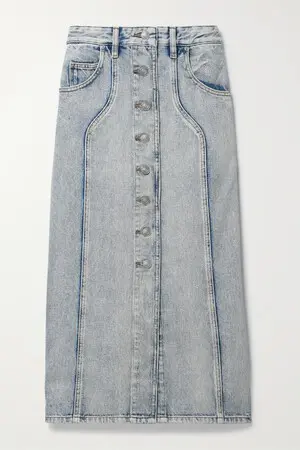 MARANT ETOILE Vandy Paneled Denim Midi Skirt