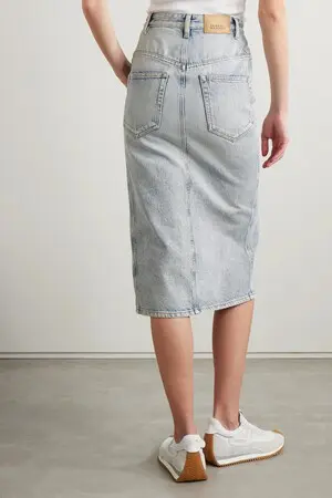 MARANT ETOILE Vandy Paneled Denim Midi Skirt