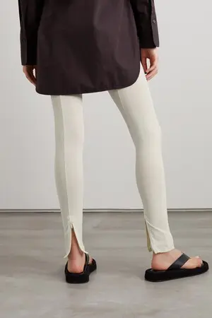 THE ROW Fraidy Stretch-silk Jersey Leggings