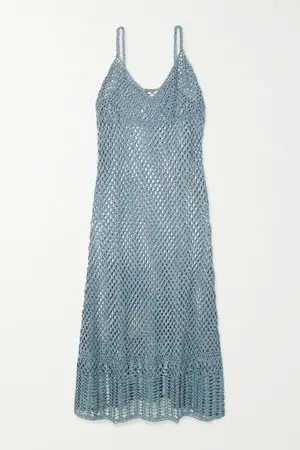 Cult Gaia Silena Crochet-knit Midi Dress - Blue