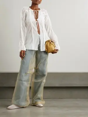 Christopher Esber Tie-detailed Ruffled Silk-chiffon Blouse
