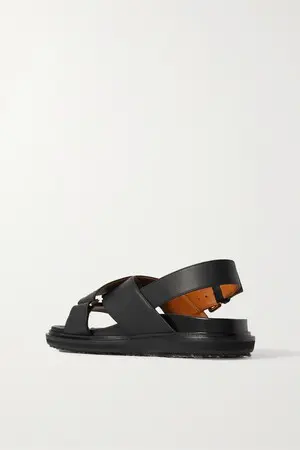 Marni Fussbett Leather Slingback Sandals - Black