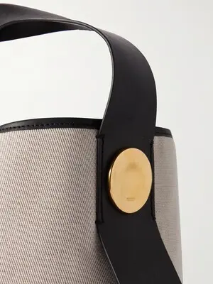 JIL SANDER Leather-trimmed Canvas Tote