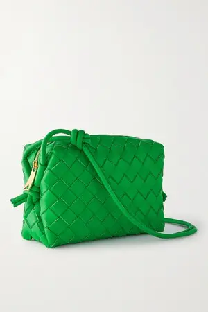 Bottega Veneta Loop Small Intrecciato Leather Shoulder Bag - Green