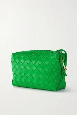 Bottega Veneta Loop Small Intrecciato Leather Shoulder Bag - Green