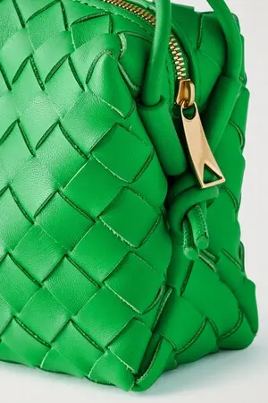 Bottega Veneta Loop Small Intrecciato Leather Shoulder Bag - Green