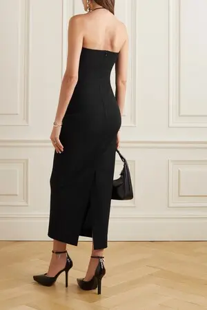 Givenchy Grain De Poudre Stretch Wool-blend Halterneck Midi Dress