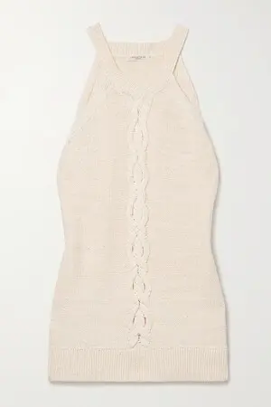Lafayette 148 New York Sequin-embellished Cable-knit Tank