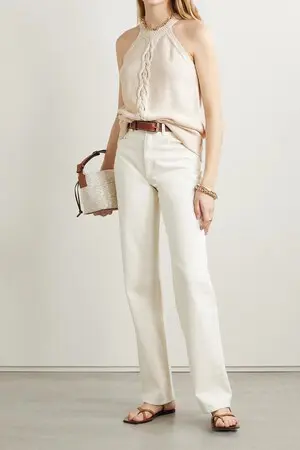 Lafayette 148 New York Sequin-embellished Cable-knit Tank