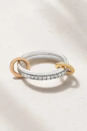 SPINELLI KILCOLLIN Marigold Set Of Two Diamond Rings - Silver