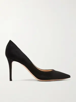 GIANVITO ROSSI 85 Suede Pumps - Black
