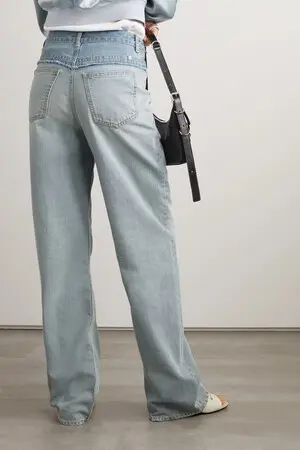 Givenchy Distressed Two-tone Straight-leg Jeans