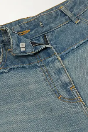 Givenchy Distressed Two-tone Straight-leg Jeans