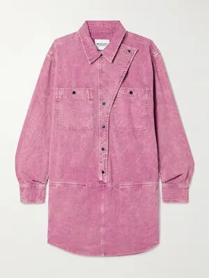 MARANT ETOILE Ilaya Paneled Denim Mini Dress - Pink