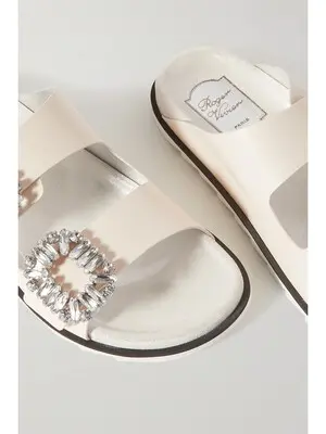 ROGER VIVIER Slidy Viv Leather Slides