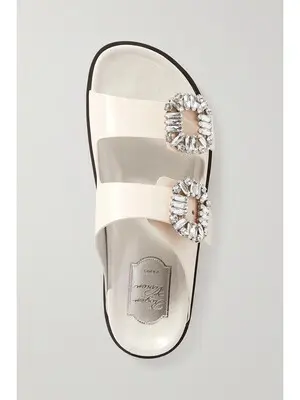 ROGER VIVIER Slidy Viv Leather Slides