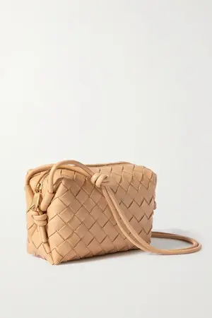 Bottega Veneta Loop Mini Intrecciato Leather Shoulder Bag - Neutrals