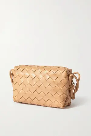 Bottega Veneta Loop Mini Intrecciato Leather Shoulder Bag - Neutrals