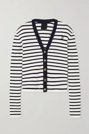 Givenchy Striped Cotton Cardigan - White