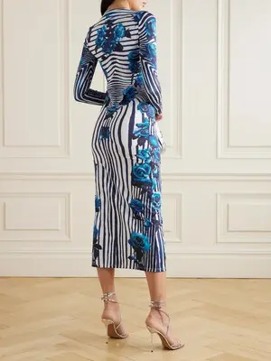 JEAN PAUL GAULTIER Printed Stretch-jersey Midi Dress