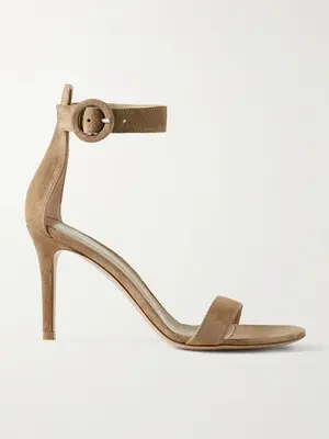 GIANVITO ROSSI Portofino 85 Suede Sandals - Brown