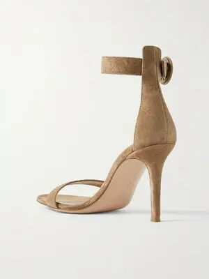 GIANVITO ROSSI Portofino 85 Suede Sandals - Brown