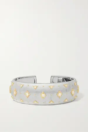 Buccellati 18-karat Gold Diamond Cuff - Silver