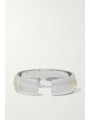 Buccellati 18-karat White And Yellow Gold Diamond Cuff