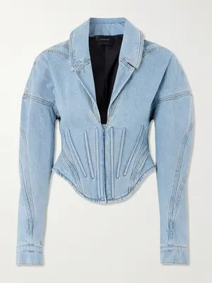 MUGLER Organic Denim Corset Jacket