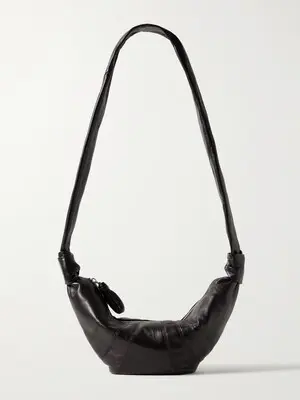 LEMAIRE Croissant Small Paneled Leather Shoulder Bag - Brown