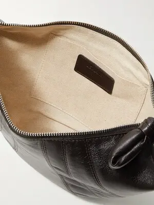 LEMAIRE Croissant Small Paneled Leather Shoulder Bag - Brown