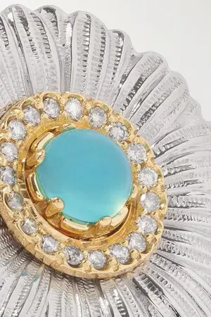 Buccellati Daisy Gold-plated Sterling Agate And Diamond Earrings