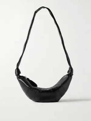 LEMAIRE Croissant Small Paneled Leather Shoulder Bag - Black