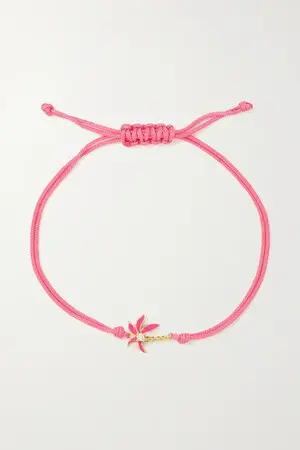 Yvonne Léon 9-karat Cord, Enamel And Diamond Bracelet - Gold