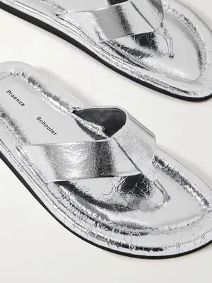 Proenza Schouler Cooper Crinkled-leather Flip Flops