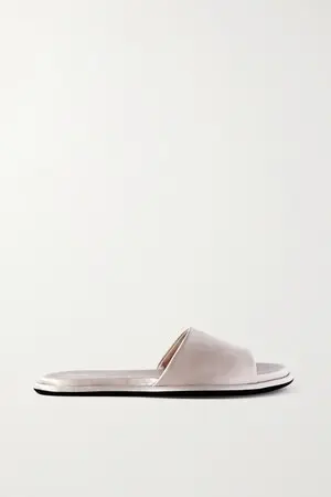 THE ROW Canal Satin Slides - Gray