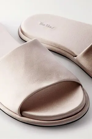 THE ROW Canal Satin Slides - Gray