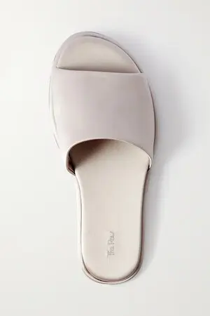 THE ROW Canal Satin Slides - Gray