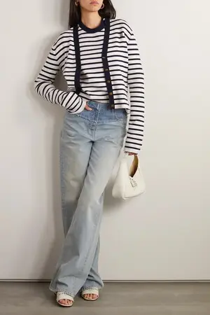 Givenchy Button-embellished Striped Cotton Sweater