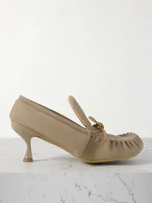 JW Anderson Leather-trimmed Suede Pumps