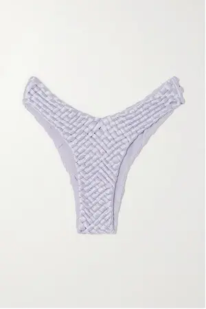 ISA BOULDER Fullweave Woven Stretch-satin Bikini Briefs - Purple