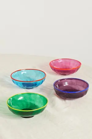 La DoubleJ Set Of Four Murano Glass Bowls - Blue
