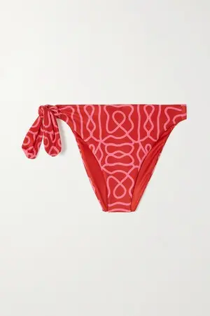 Agua Bendita Coral Printed Recycled Bikini Bottoms - Red