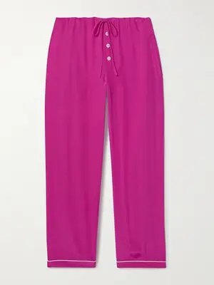 BODE Jasmine Silk-charmeuse Pants - Pink