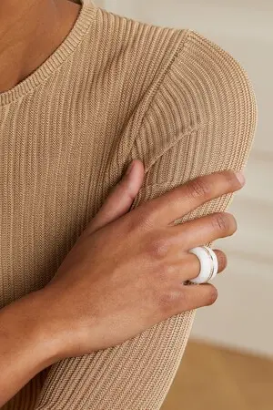 BY PARIAH 14-karat Recycled Gold, Marble And Diamond Ring