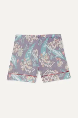 THE ELDER STATESMAN Printed Cashmere And Silk-blend Shorts