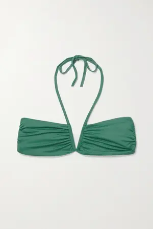 Skin The Portia Reversible Halterneck Bikini Top - Green