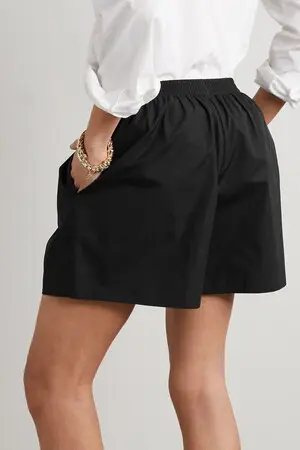 THE ROW Gunther Cotton-blend Shorts - Black